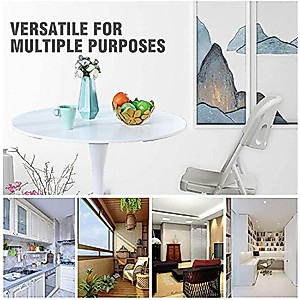 OTFPLUS White Round Dining Table, Modern Tulip Dining Room Table for 2-4 People, Circle Coffee Table Small Minimalist Kitchen Furniture, MDF Top, Metal Pedestal Base, 31.5 W, 28.7 H