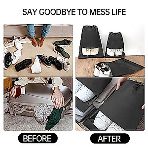 Swingers 16PCS Shoe Bags for Travel, Large Portable Travel Shoe Bags with Rope, space-saving dust-proof Non-Woven Shoes storage bag, for Packing, Shoes Organizers for Men And Women