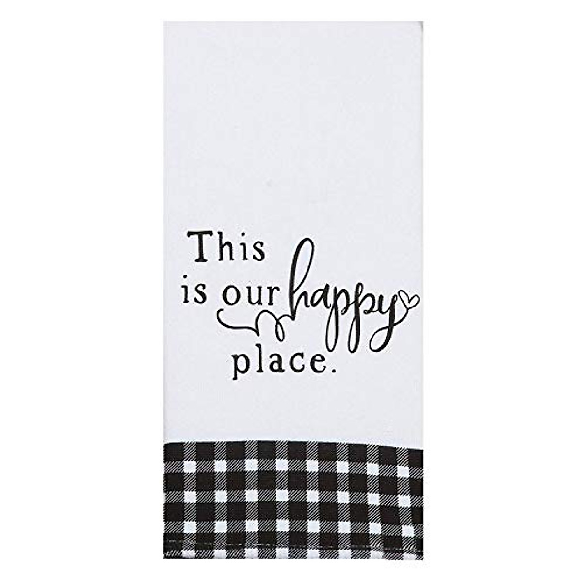 18TH STREET GIFTS Buffalo Plaid Kitchen Towels - Farmhouse Decor Black and White Gingham Dish Towel Set - Black and White Hand Towels for Kitchen or Bathroom