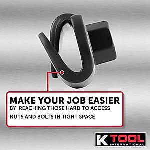 K Tool International 49403 Universal Automotive Wrench Extender Adaptor with 1/2 Inch or 21mm Hex Drive for Garages, Repair Shops, and DIY, Drop Forged Body with Heat Treatment, Extendable, Black