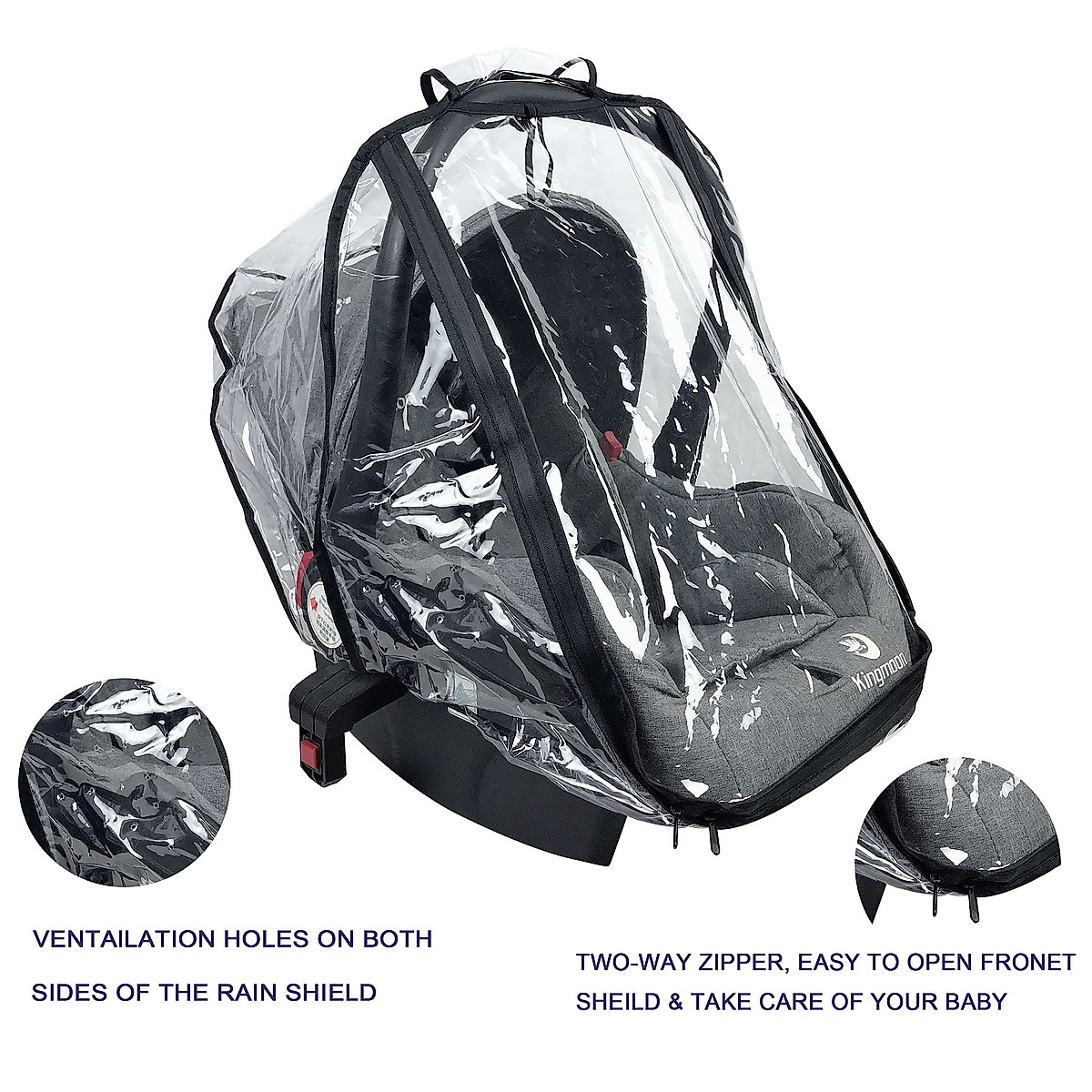 Baby Car Seat Rain Cover Universal Weather Shield Waterproof,Easy Access Zipper,Side Ventilation,EVA Material,Newborn Infant Child Travel Accessories