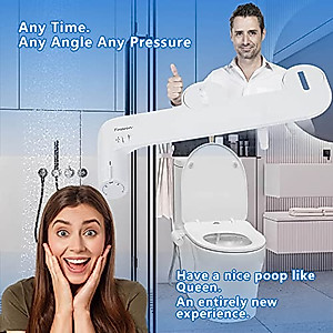Toswin Bidet Attachment For Toilet - Self Cleaning & Replaceable Nozzle (2 Pack) Bedette To Add For Toilet, Adjustable Water Pressure And Angle Baday or Buday Toilet Seat Attachment