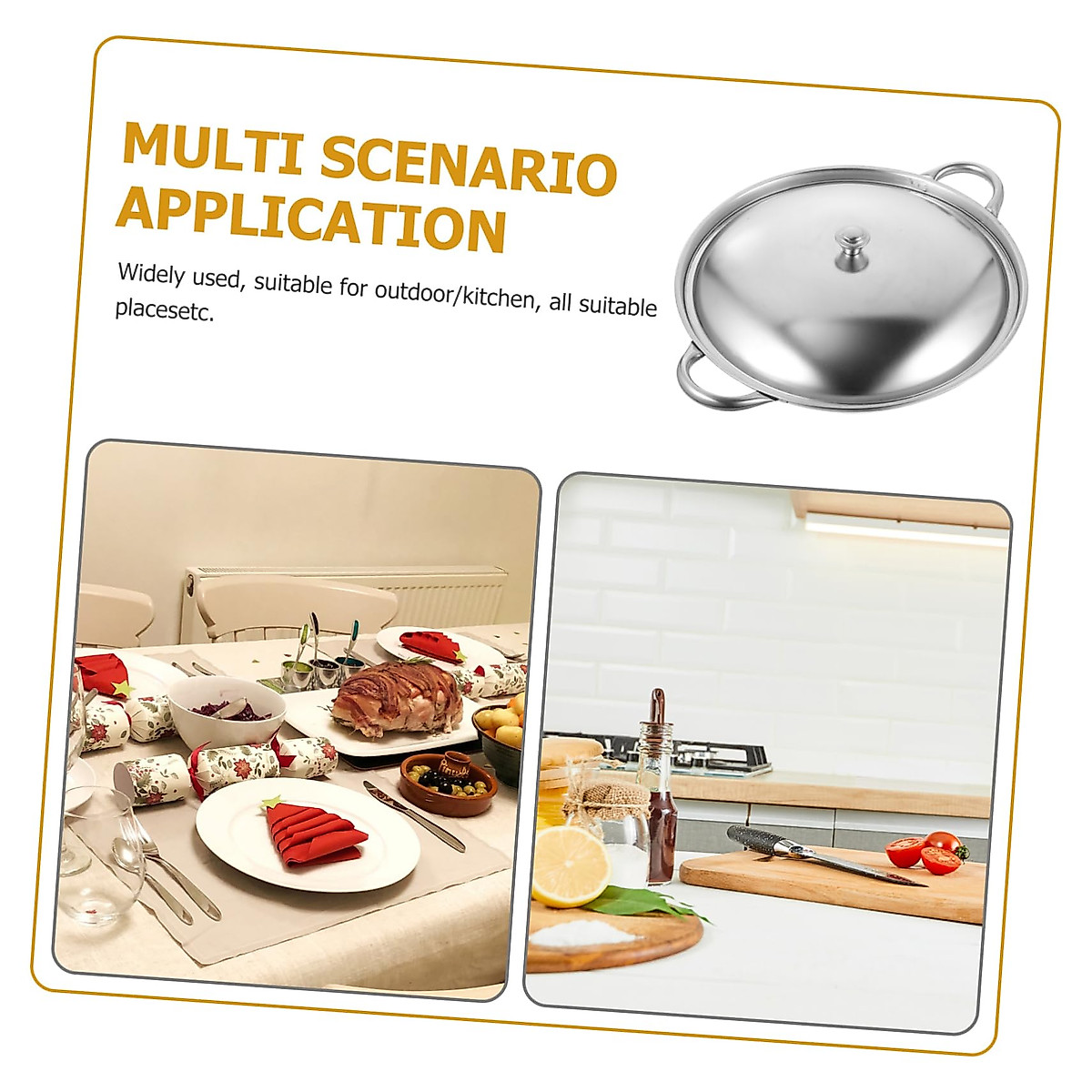 Cabilock Dry Pan with Lid Nonstick Pan Nonstick Wok Pan Paella Cooking Pan Stir Fry Skillet Wok Skillet Reheating Pot Stewpot Skillet Pow Pan Stainless Steel Pans Korean Pot Mini China