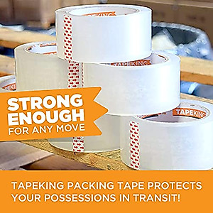 Tape King® Clear Packing Tape - 60 Yards Per Roll (12 Rolls) - 1.88 Inch Wide Stronger & Thicker 2.7mil, Heavy Duty Adhesive Industrial Depot Tape for Moving Packaging Shipping, Office & Storage