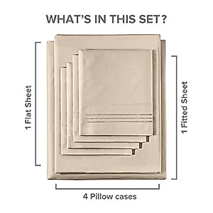 Queen Size Sheet Set - 6 Piece Set - Hotel Luxury Bed Sheets - Extra Soft - Deep Pockets - Easy Fit - Breathable & Cooling Sheets - Wrinkle Free - Comfy - Cream Bed Sheets - Queens Sheets - 6 PC