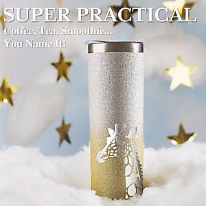 Onebttl Giraffe Gifts, Giraffe Printed, 20oz Insulated Stainless Steel Tumblers with Lids and Straws, Perfect Gifts for Giraffe Lovers, Mom, Girl Women, for Christmas, Birthday, Thanksgiving