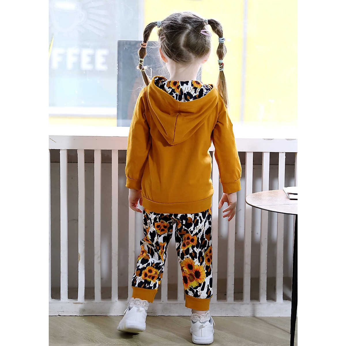 Baby Girl Clothes Floral Hoodie Long Sleeve Sweatshirts Pants Set Toddler Girls Fall Winter Outfits Sweatsuits (yellow, 4/5T)