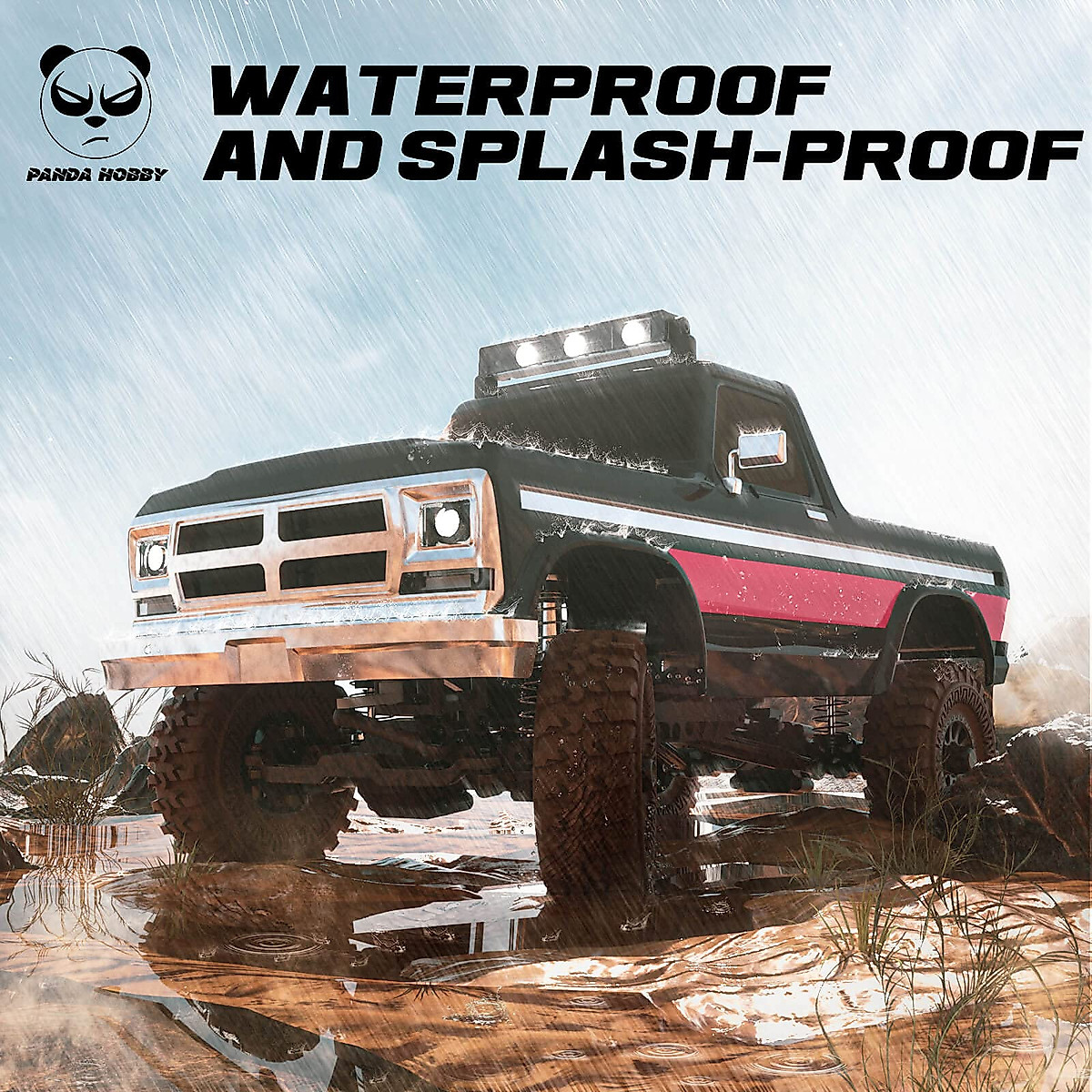 PANDA HOBBY 1/18 Tetra X2T RC Crawler,RC Rock Crawler 4x4,4WD Off Road RC Cars for Adults,RTR Remote Control Car,1:18 Scale RC Truck Cruiser Vehicle, All Terrains Waterproof Hobby RC Model Car,Black