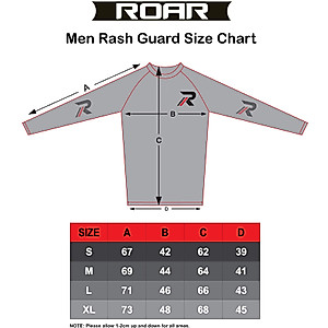 Roar MMA Rash Guards Fight Training BJJ Grappling No Gi Wear Branded (Darken Red, Large)