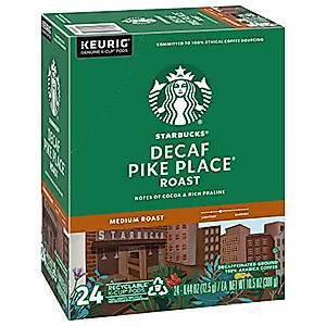 Starbucks Decaf Pike Place Roast, K-Cup for Keurig Brewers, 96 Count