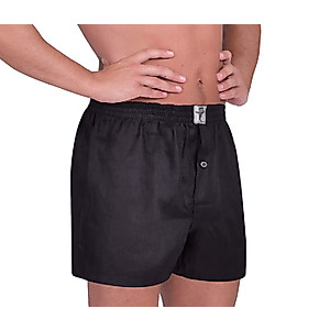 LUFT Mens Boys Man Plus Size Linen Soft Stretch Comfortable Elastic Waistband Breathable Low Rise Classic Functional Seamless Trunks Briefs Underpants Underwear Boxer Shorts, Black XL