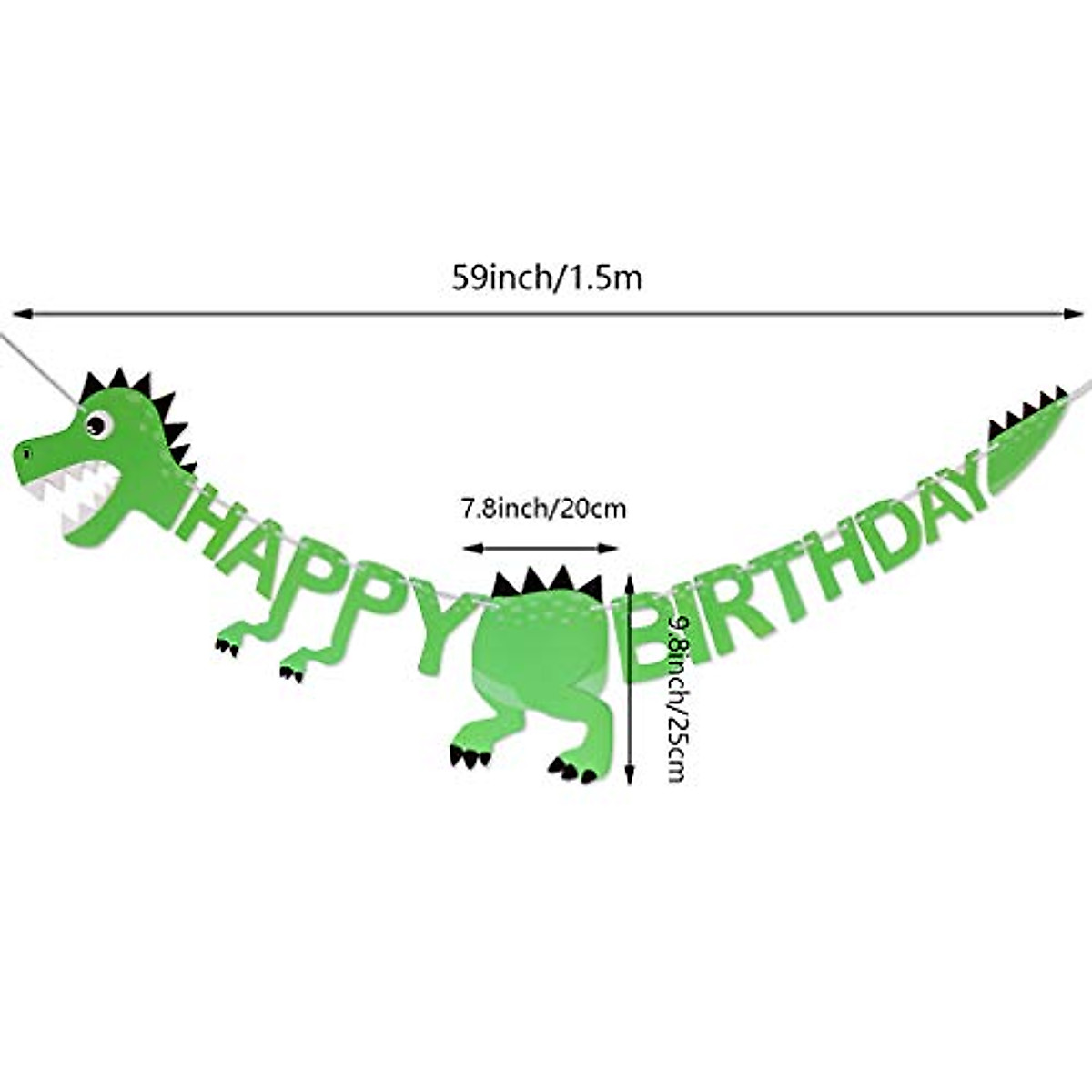 Dinosaur Happy Birthday Banner, Dinosaur Party Supplies Decorations, Dinosaur Bunting Flag Garland for Kids Birthday Party Favors Supplies