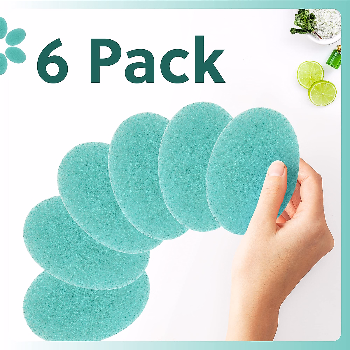 IMPRESA 6 Pack Double Sided Body Sponge for Daily Deep Cleansing and Regular Exfoliating - Double Sided Buff Puff Style Exfoliating Pads Puf for Removing Dead Skin & Dirt - All Skin Types