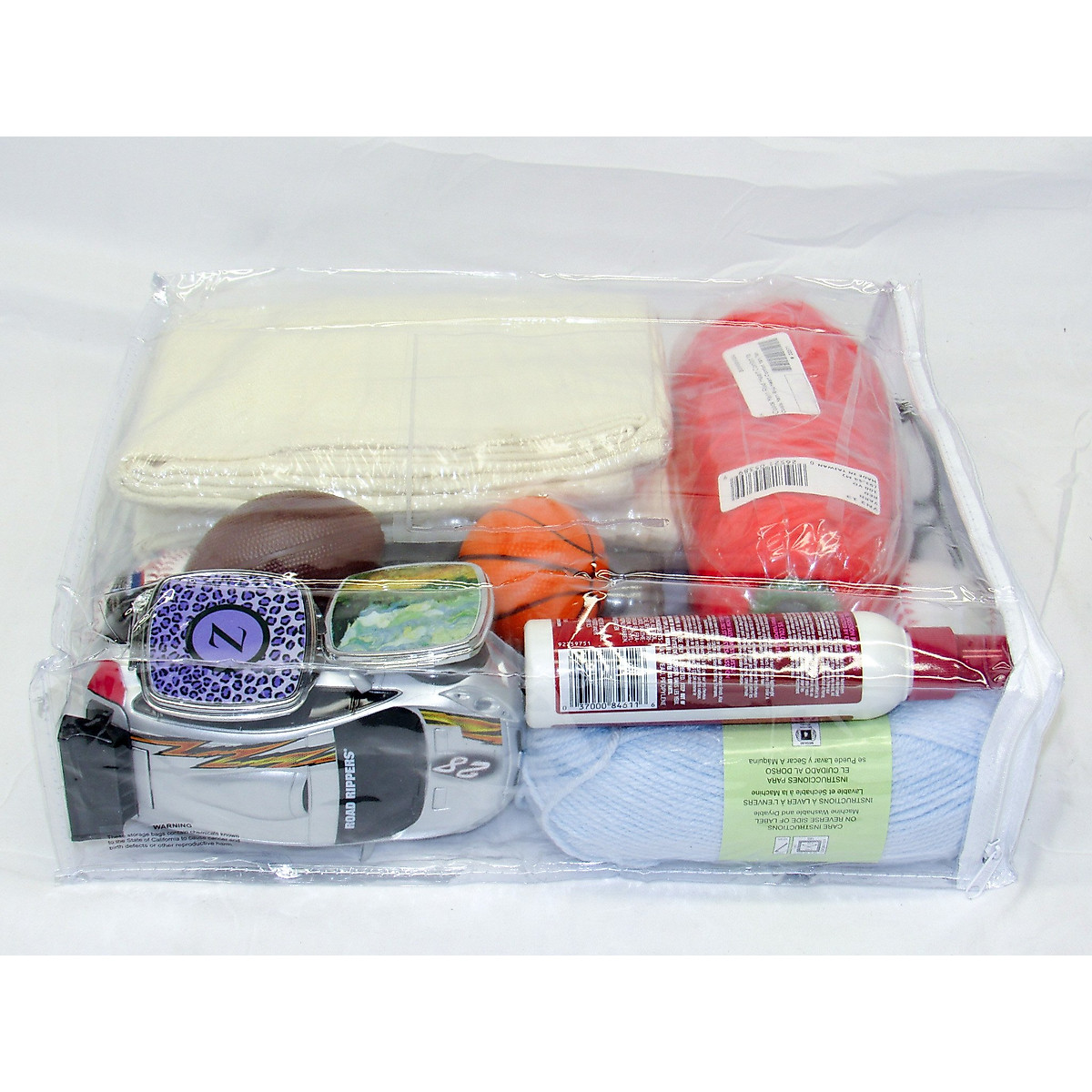 5-Pack Heavy Duty Vinyl Zippered (Clear) Storage Bags (12" x 15" x 4") (3.1 Gallon)