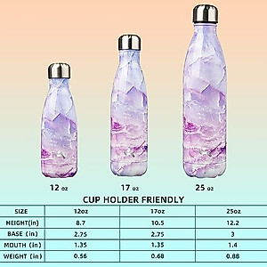 Konokyo Insulated Water Bottles,12oz Double Wall Stainless Steel Vacumm Metal Flask for Sports Travel,Marble-Dawn