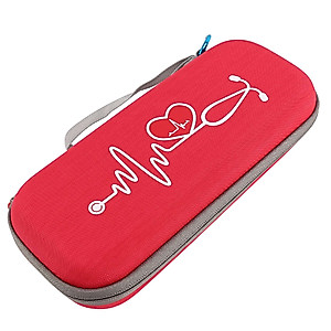 Lyzeous Protective Case for Classic III Stethoscope Accessories Portable Storage Bag Carrying Case Pouch(Red)