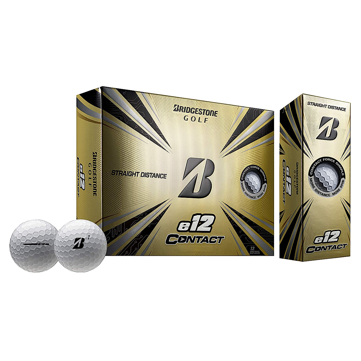 Bridgestone Golf 2021 e12 Contact Golf Balls, White, 2021 Model, One Size, 12 count (Pack of 1)