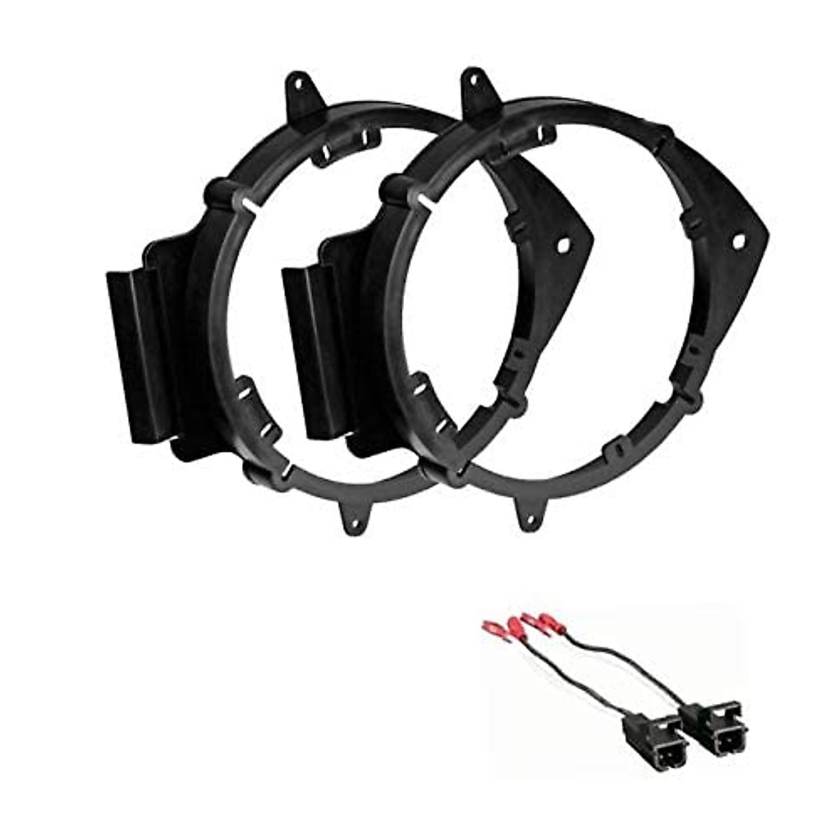 ASC 6+-Inch 6" 6.5" 6.75" Car Speaker Install Adapter Mount Bracket Plates and Speaker Wire Connectors for Select GM Chevrolet GMC Pontiac Saturn Vehicles - Compatible Vehicles Listed Below