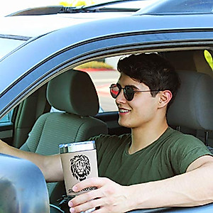 LaserGram 20oz Vacuum Insulated Tumbler Mug, Railroad Crossing Sign 1, Personalized Engraving Included (Faux Leather, Light Brown)