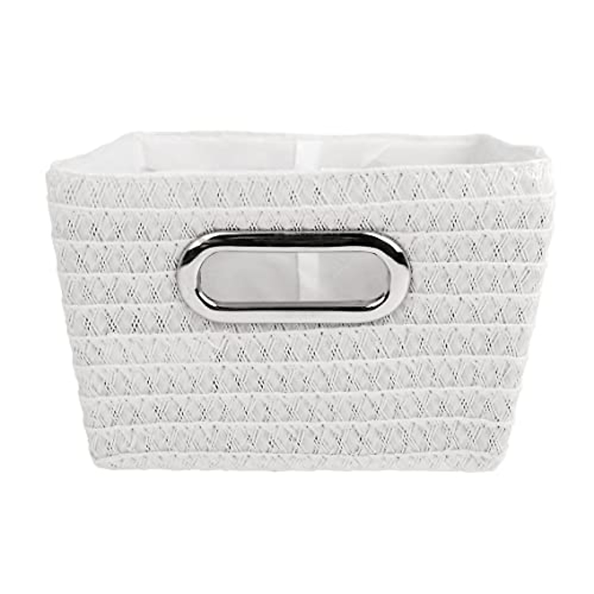 WENKO Storage Chromo White-Bathroom Basket, 28 x 19.5 x 12 cm