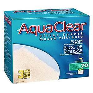 AquaClear Foam Filter Inserts, 3 Pack – Replacement Mechanical and Biological Filter Media for 70 Gallon Tanks