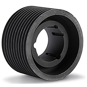 PVL75X8.1210 Ametric Poly V Pulley, Metric L Profile, 8 Grooves, 75 mm Pitch Diameter, Bored for a 1210 Taper Lock Bushing, (Mfg Code 1-023)