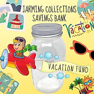 32 oz Mason Coin Bank Jar - Tip Jar with Slotted Lid - Used for Piggy Bank and Raffle Ticket Drawing - Glass Money Jar – Mason Cash Jar - Made in USA (1 Silver)