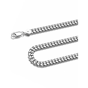 Waitsoul 925 Sterling Silver Cuban Chain Lobster Clasp 8mm Silver Cuban Link Curb Chain Necklace for Men Women Diamond Cut 20 Inches
