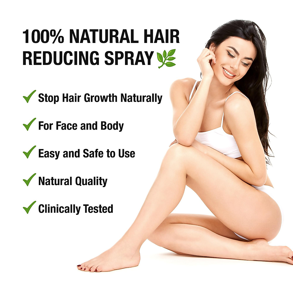 100% Natural Hair Growth Inhibitor Permanent Hair Removal Remover Hair Inhibiting and Reducing to Stop Hair Growth & Body Face Hair Reduction After Epilation Epilating Laser or Wax no no Not Cream 4.3oz