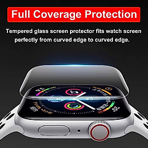 ZPIAR 2 Pack Apple Watch Series 8/7 45mm 41mm Tempered Glass Screen Protector,(New Version) Full Screen Coverage Bubble Free Anti-Scratch Waterproof Ultra HD Film for iWatch 8/7 (45mm Transparent)