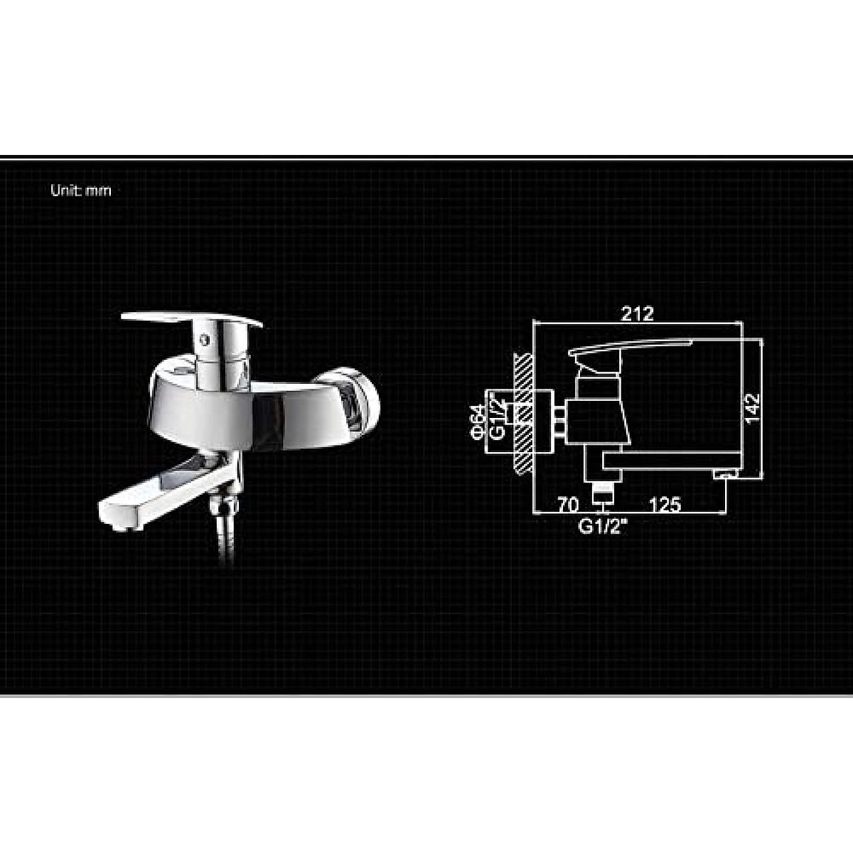 Kitchen Taps Brass Hot and Cold Bath Faucet Bathroom Faucet Set Bathroom Mixer with Hand Spray Shower Mixer Taps Bathtub Faucet