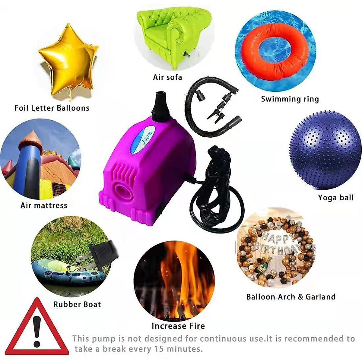 Balloon Pump Multifunction Portable Balloon Inflator Air Blower for Party/Wedding/Business Celebration Deco