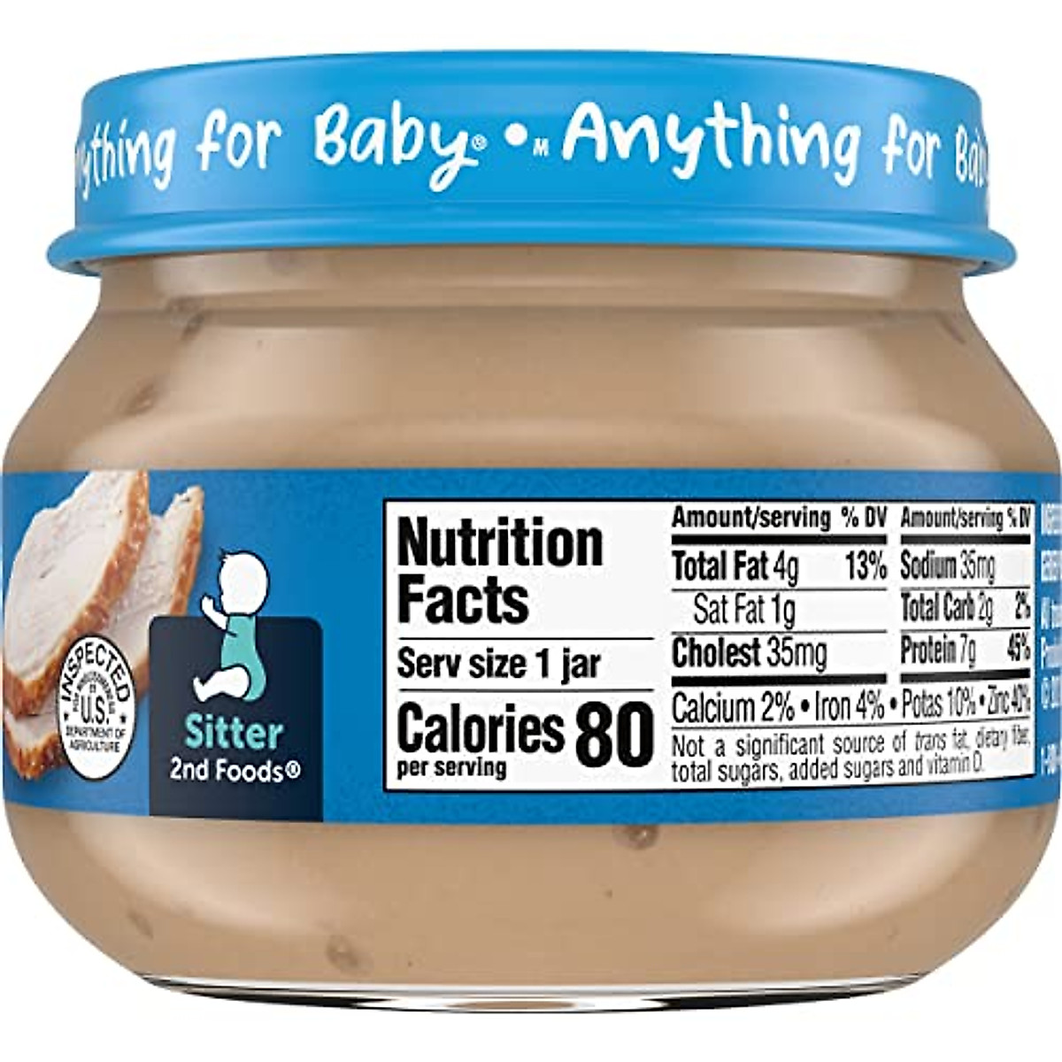Gerber Mealtime for Baby 2nd Foods Baby Food Gravy Jars, Turkey & Gravy, Non-GMO Pureed Baby Food with Protein & Zinc, 2.5-Ounce Glass Jars (Pack of 20 Jars)