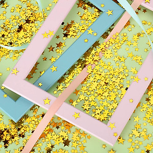 HESTYA 60g Star Confetti Glitter Table Confetti Metallic Foil Stars for Party Wedding Festival Decorations(Gold,10mm and 6mm)