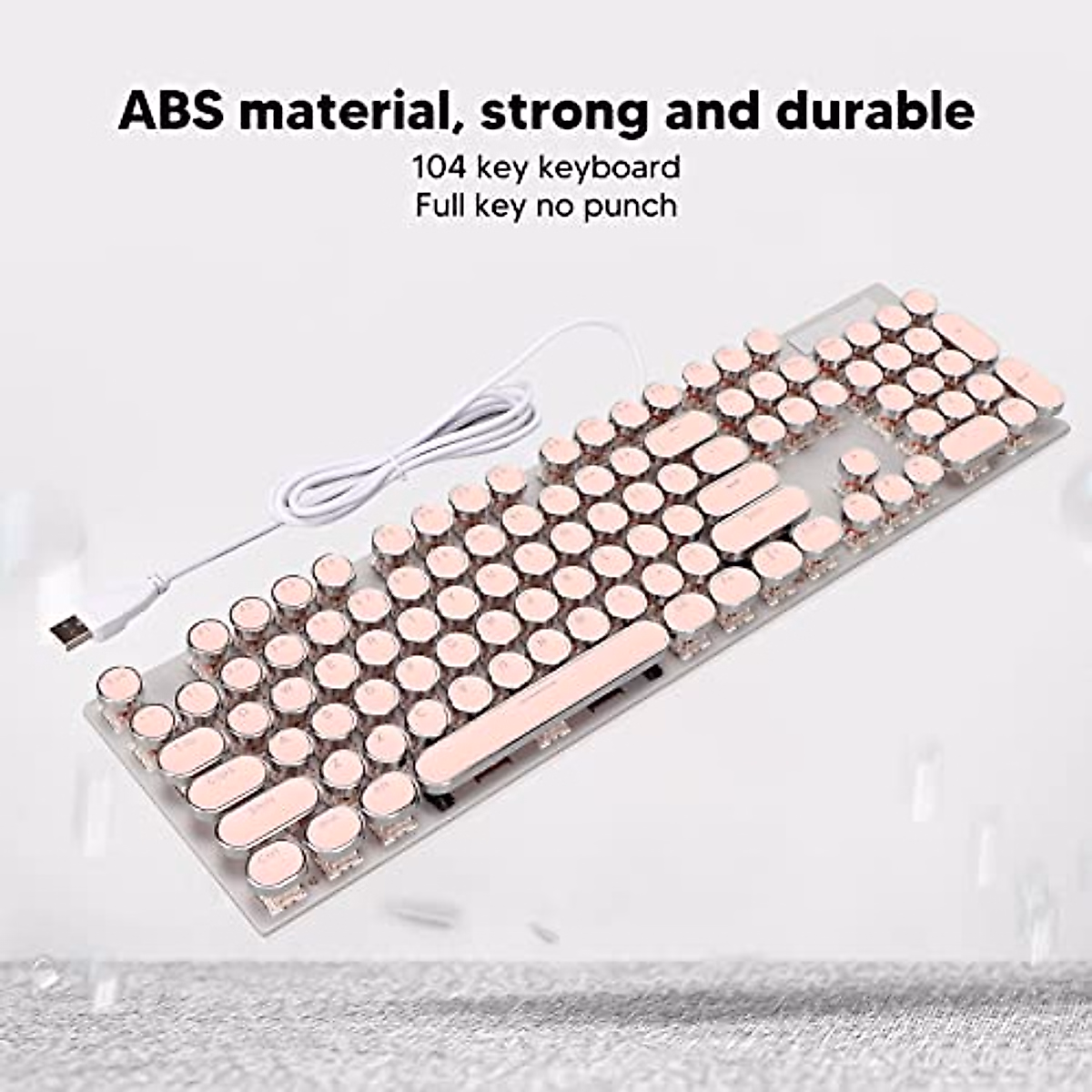 LBEC Mechanical Keyboard, ABS Material Mechanical Gaming Keyboard 104 Keys Typewriter Style Ergonomic Design (Red Switch)