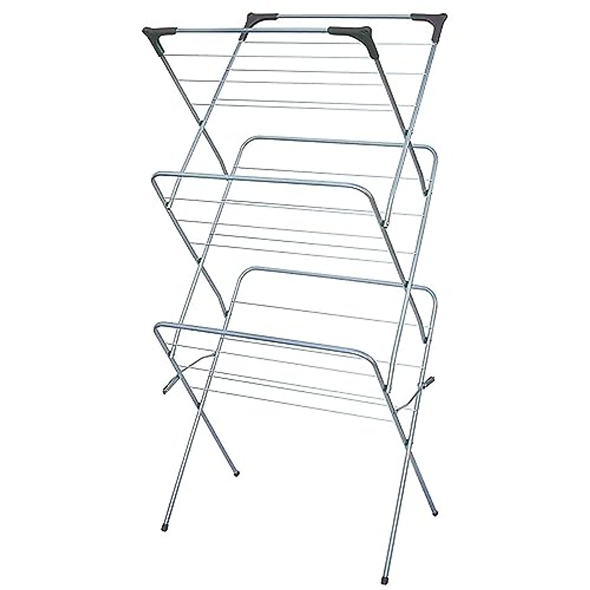 Home Basics Metal Rack for Hanging (Silver) Clothes Dryer, 3-Tier [Misc.], Grey