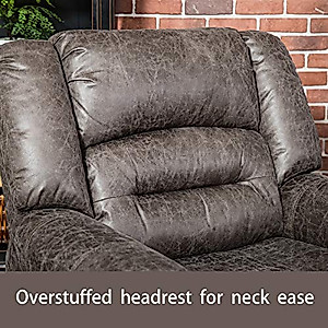 ANJ Electric Recliner Chair W/Breathable Bonded Leather, Classic Single Sofa Home Theater Recliner Seating W/USB Port (Smoky Gray)