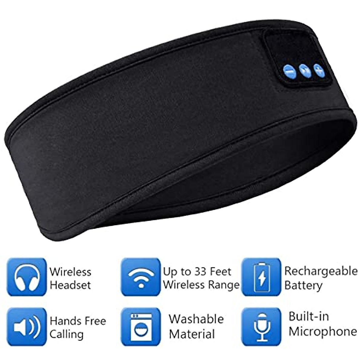 Sleep Headphones Headband, Reahom Wireless Music Sports Soft Sleep Headphones Headbands Mask with Speakers Perfect Perfect for Workout, Sleeping, Insomnia, Travel, Running, Yoga, Meditation