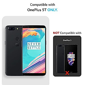 TUDIA DualShield Designed for OnePlus 5T Case, [Merge] Shockproof Heavy Duty Military Grade Dual Layer Slim Protective Case Cover - Matte Black