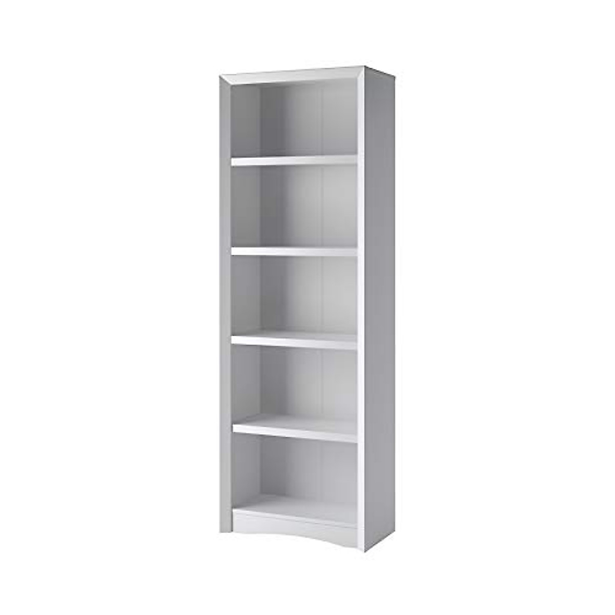CorLiving Quadra 5 Shelf Faux Wood Grain Bookcase in White