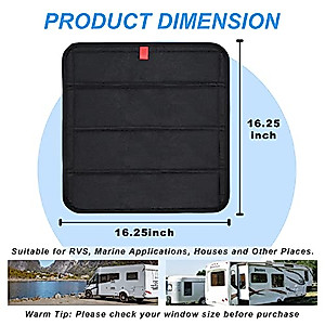XYZCTEM Magnetic RV Window Shade, 16"x16", Foldable Magnet RV Blackout Ventilation Cover,Waterproof Sunproof UV Rays Protection Camper Trailer Fan Vent Cover(Black)