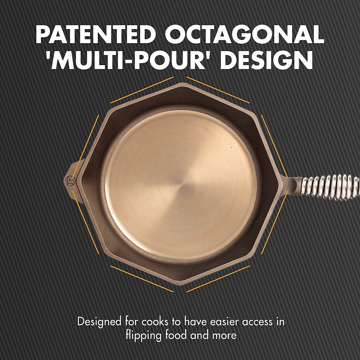 FINEX 12" Cast Iron Skillet, Modern Heirloom, Handcrafted in The USA, Pre-Seasoned with Organic Flaxseed Oil