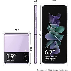 Samsung Galaxy Z Flip 3 5G T-Mobile Locked Android Cell Phone US Version Smartphone Flex Mode Intuitive Camera Compact 128GB Storage US Warranty (Renewed) (Lavender)