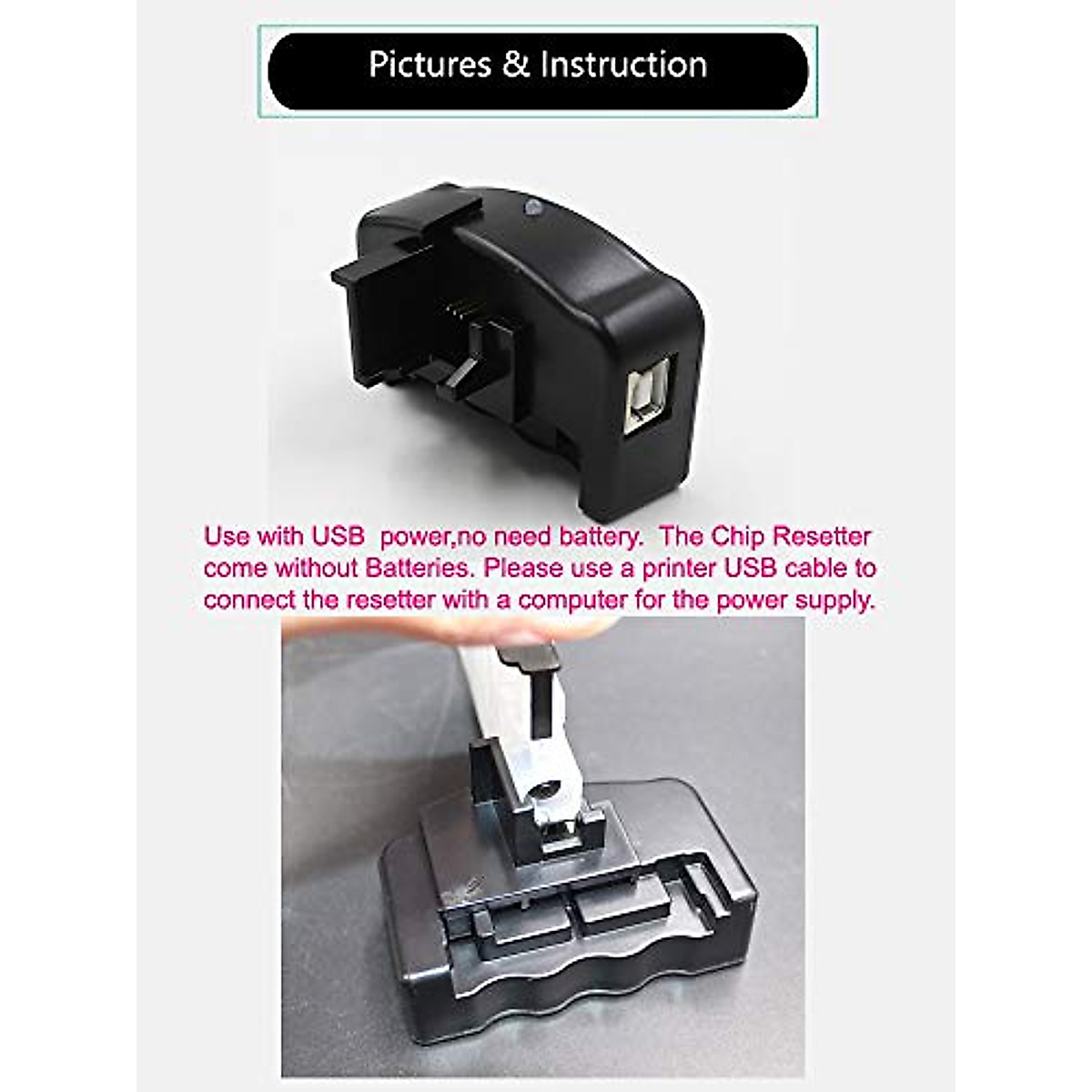 UniPrint Chip Resetter Compatible for Brother LC101 LC103 LC105 LC107 Ink Cartridge Refill LC203 LC205 LC207 LC201 Genuine Ink Cartridge