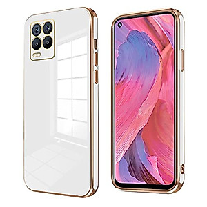 Jancyu Compatible with Oppo Realme 8 4G Case Silicone,Shockproof Accessories Oppo Realme 8 Pro Phone Case Slim Protective White Cover (White)