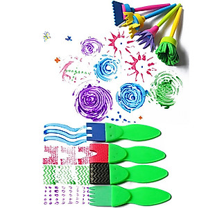 Art & Craft Painting Drawing Tools Mini Flower Sponge Brush Set Fun Kits Early DIY Learning