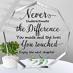 Weysat Coworker Gifts for Women Men Retirement Gifts Going Away Gift Leaving Gifts Clear Inspirational Gifts Desk Decorative Sign with Protective Film(Stylish Style)