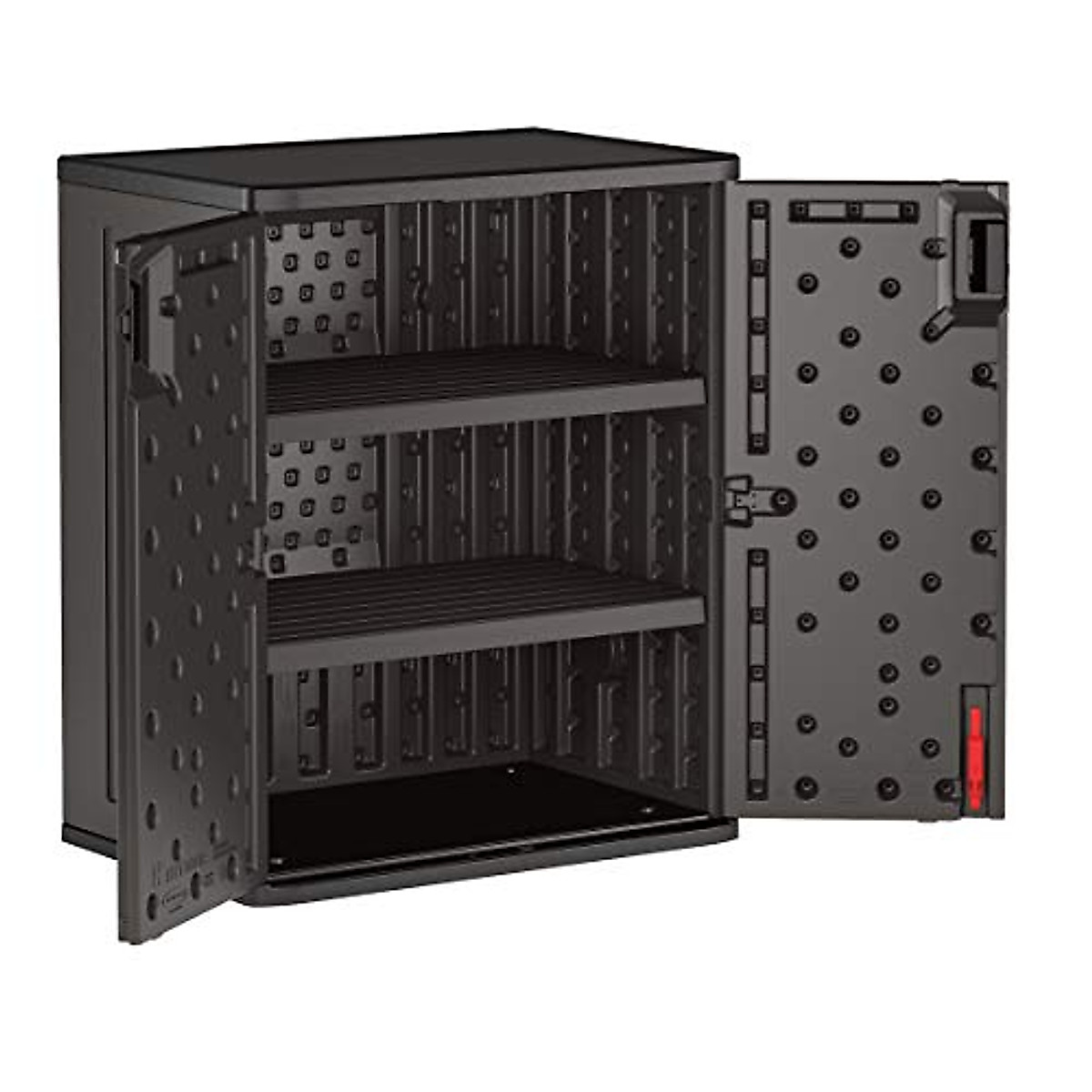 Suncast Commercial 9 Cubic Ft. Heavy-Duty Resin Cabinet with 2 Shelves, Dark Grey