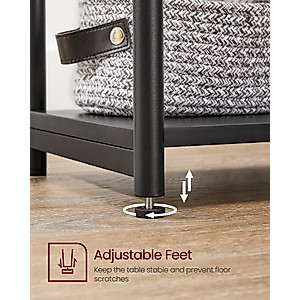 VASAGLE Side Table, Small End Table, Tall Nightstand for Living Room, Bedroom, Office, Bathroom, Classic Black ULET273B16