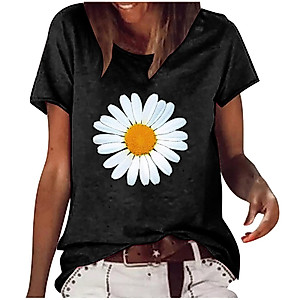 JEGULV March 20-25 Women Clothes Graphic Tees for Women Short Sleeve Loose Fit Tops Basic Casual Soft Blouse T-Shirts Summer Plus Size Tops 2025 On Amazon Today Prime Clearance Amaon Prime